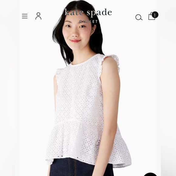 kate spade | Tops | Kate Spade White Floral Blouse Zip Up Back | Poshmark